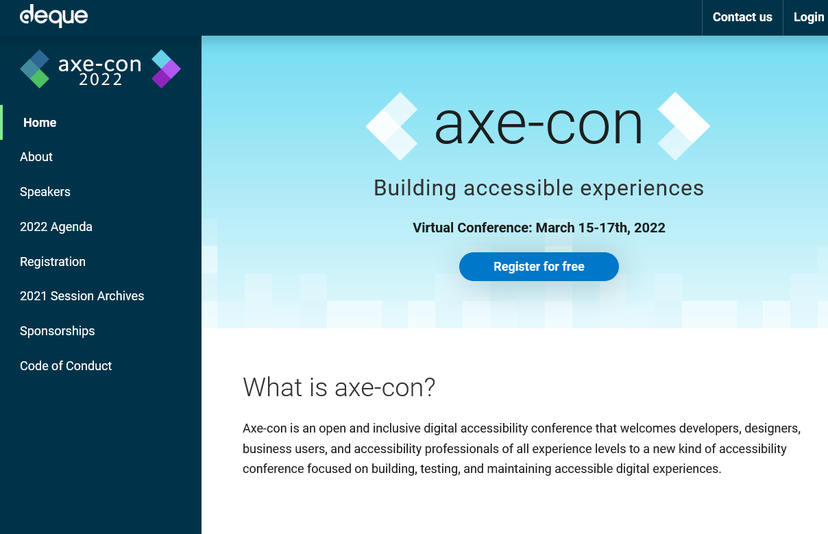 Axe-con Online Digital Accessibility Conference Returns March 15-17 ...