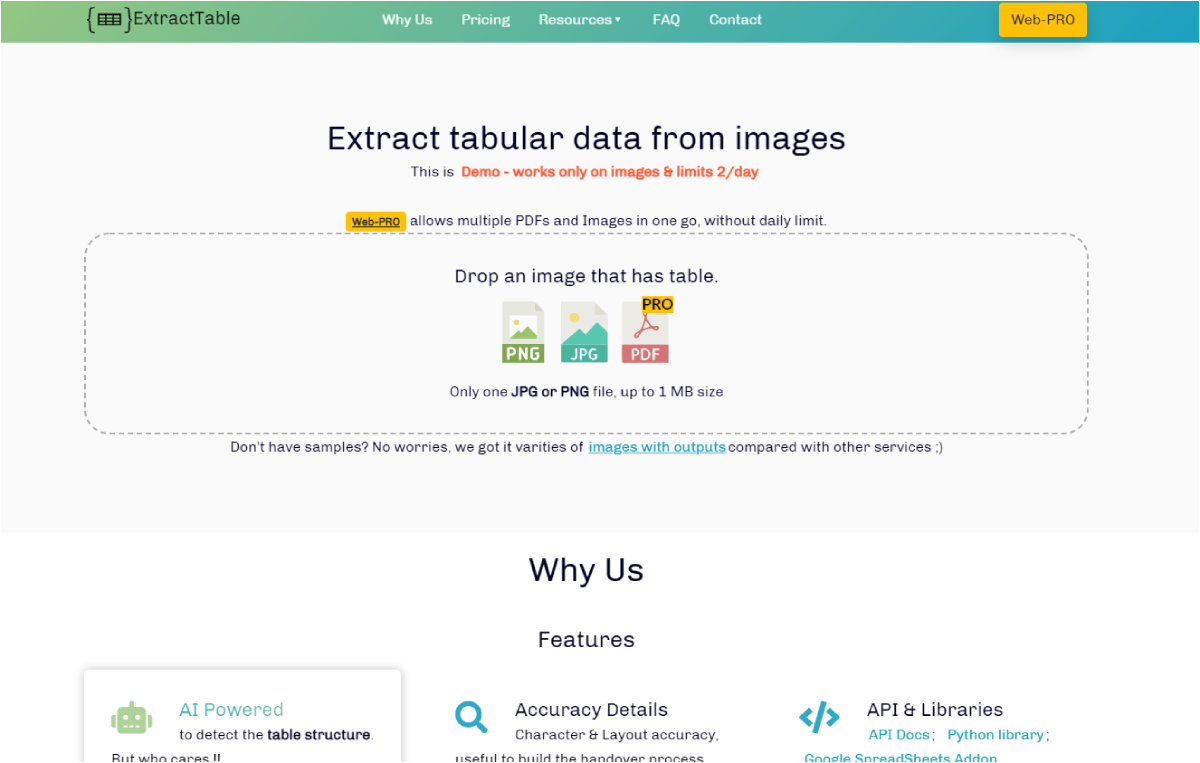 ExtractTable: Convert Tabular Data From Images - Lireo Designs