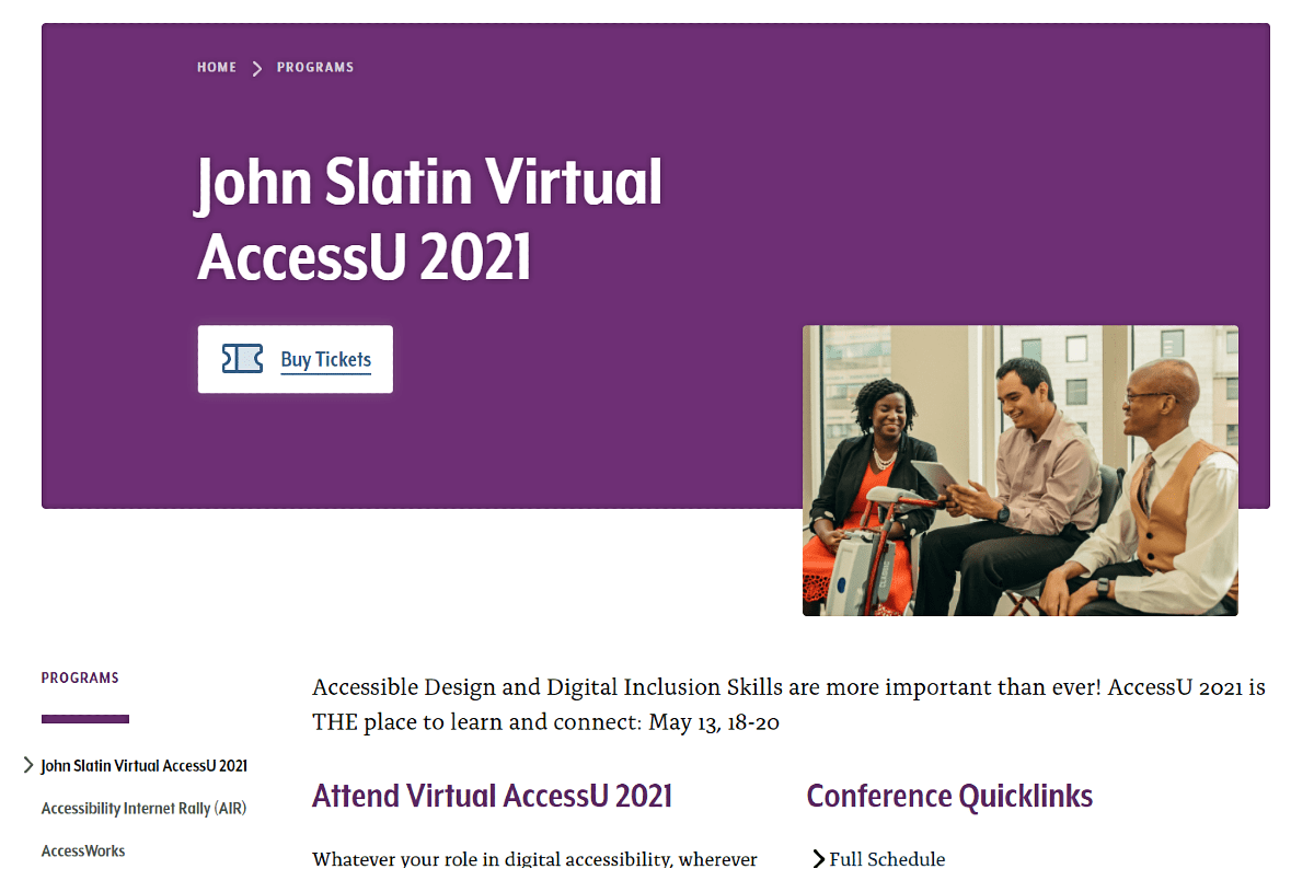 18th Annual John Slatin AccessU Conference Returns May 13, May 18-20 ...