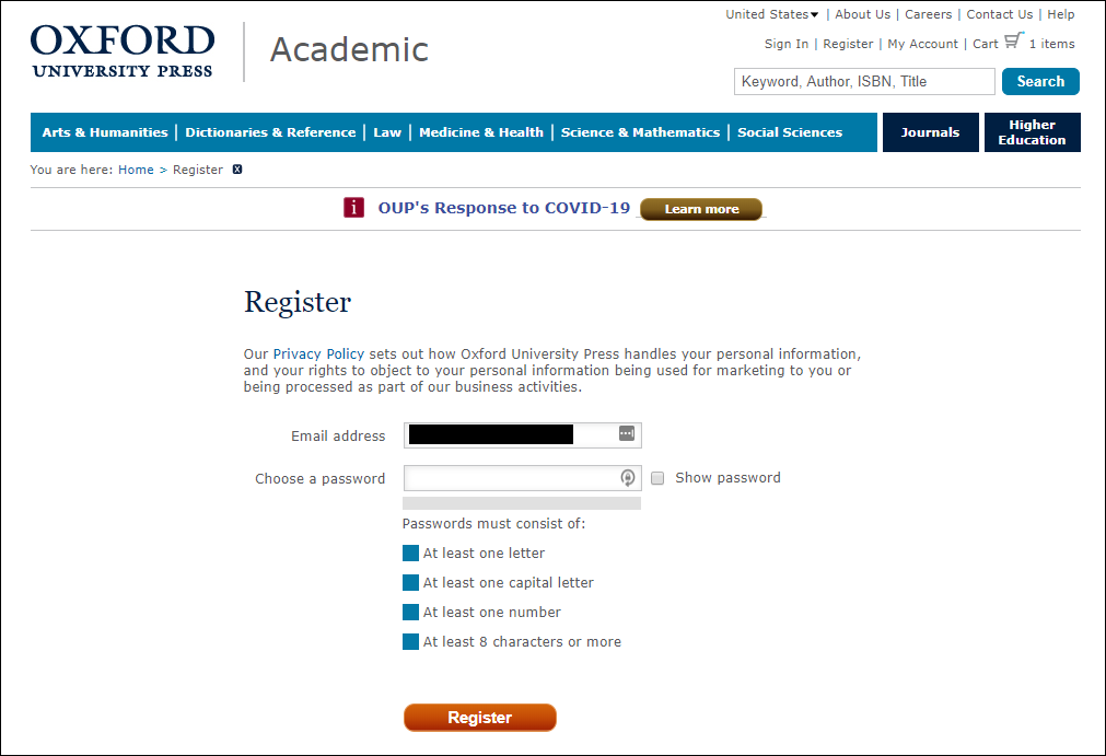 UX Win: Oxford University Press Password Creation - Lireo Designs